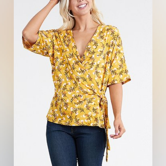 Doublju | Tops | Nwt Golden Yellow Wrap Top | Poshmark
